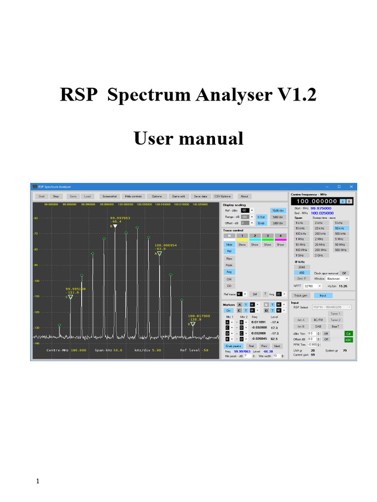 RSP - Spectrum - Analyser - User - Manual V1.2 | PDF | Signal To Noise ...