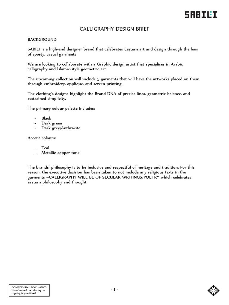 Calligraphy Design Brief for Garments | PDF | Calligraphy