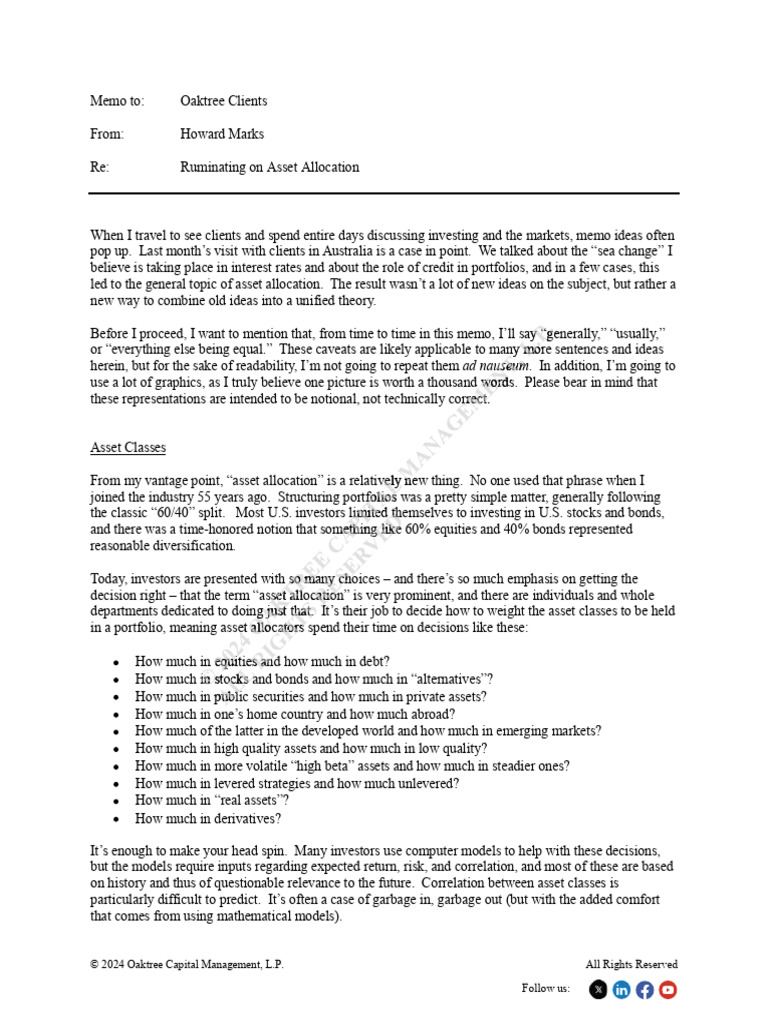 Howard mark memos (1) (1)_compressed | PDF | Cost Of Living | Bonds ...