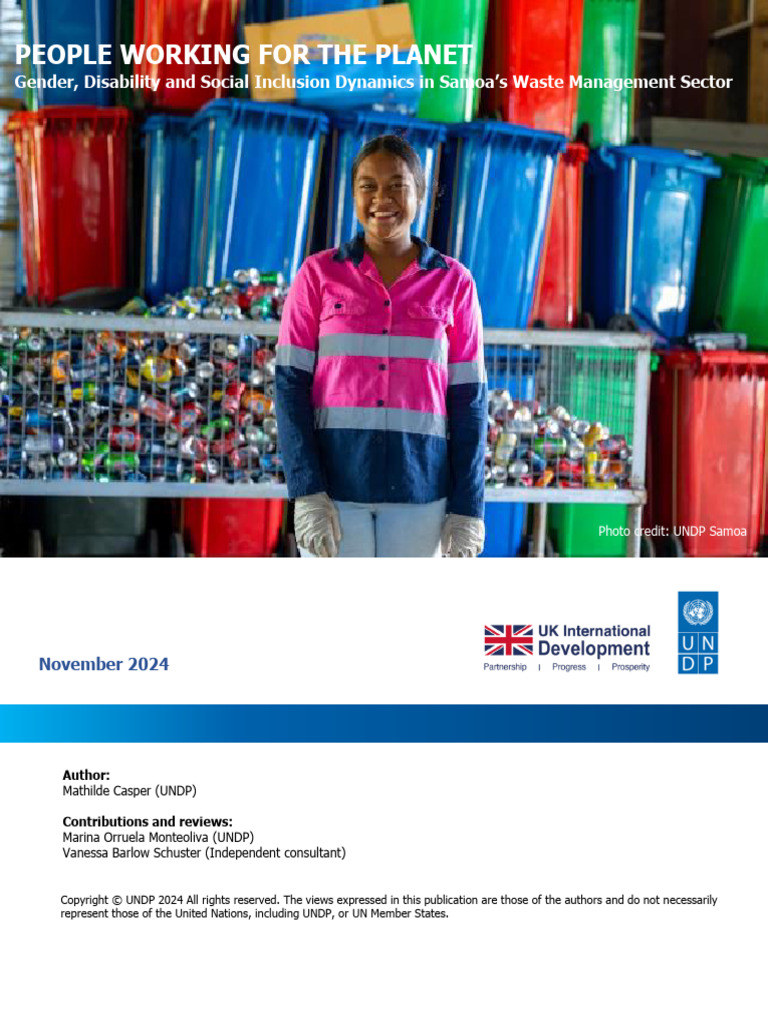 Gedsi in Samoas Waste Management Sector Final | PDF | Occupational ...