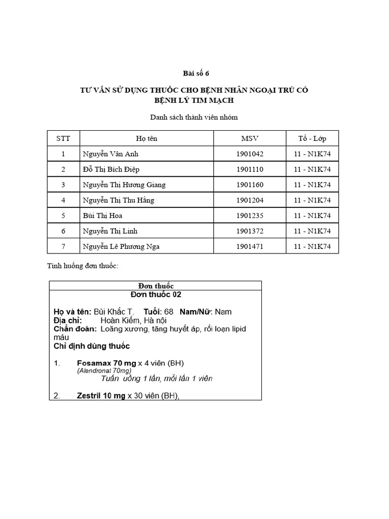 BC TT TT&TVSDT_Bài 6_Nhóm 3_Tổ 11_N1K74 | PDF