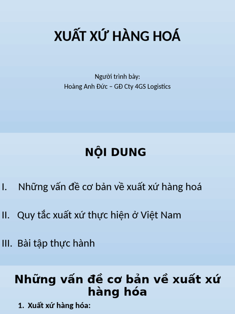 Tong Quan Ve Xuat Xu Hang Hoa - Duc | PDF