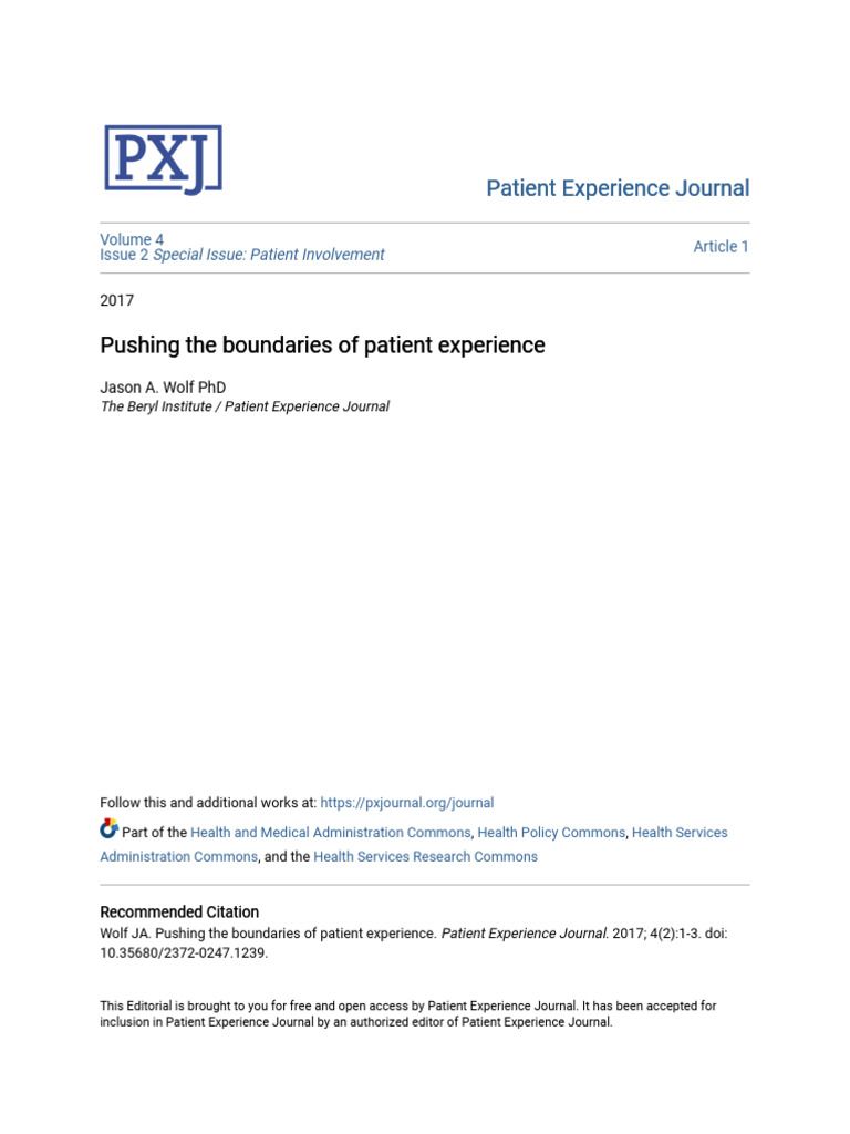 Pushing The Boundaries of Patient Experience | PDF | Health Care | Patient