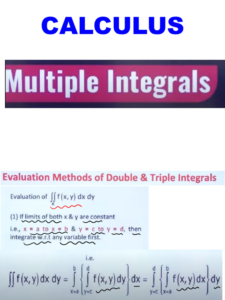 Calculus Multiple Integrals | PDF