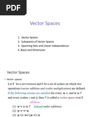 Vector Space Basis Pdf Vector Spaces: Understanding Basis Differential