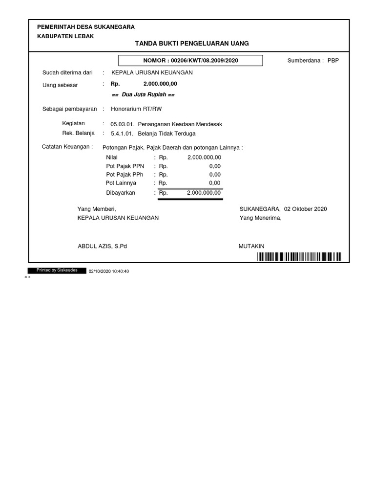 Kwitansi RT RW | PDF