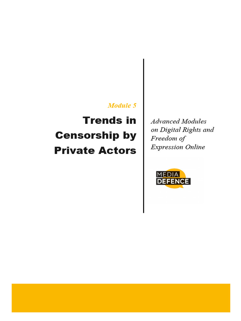 Module 5 Trends in Censorship by Private Actors 2024 | PDF | Net Neutrality | Online Copyright ...