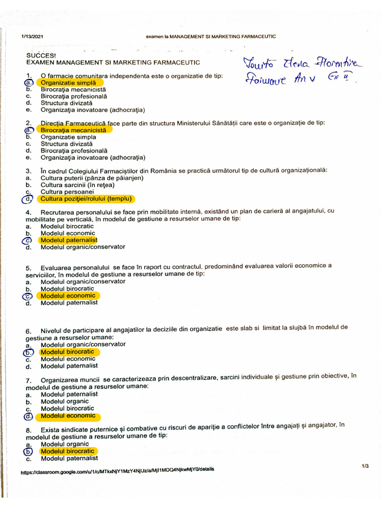 Examen Management-1 | PDF