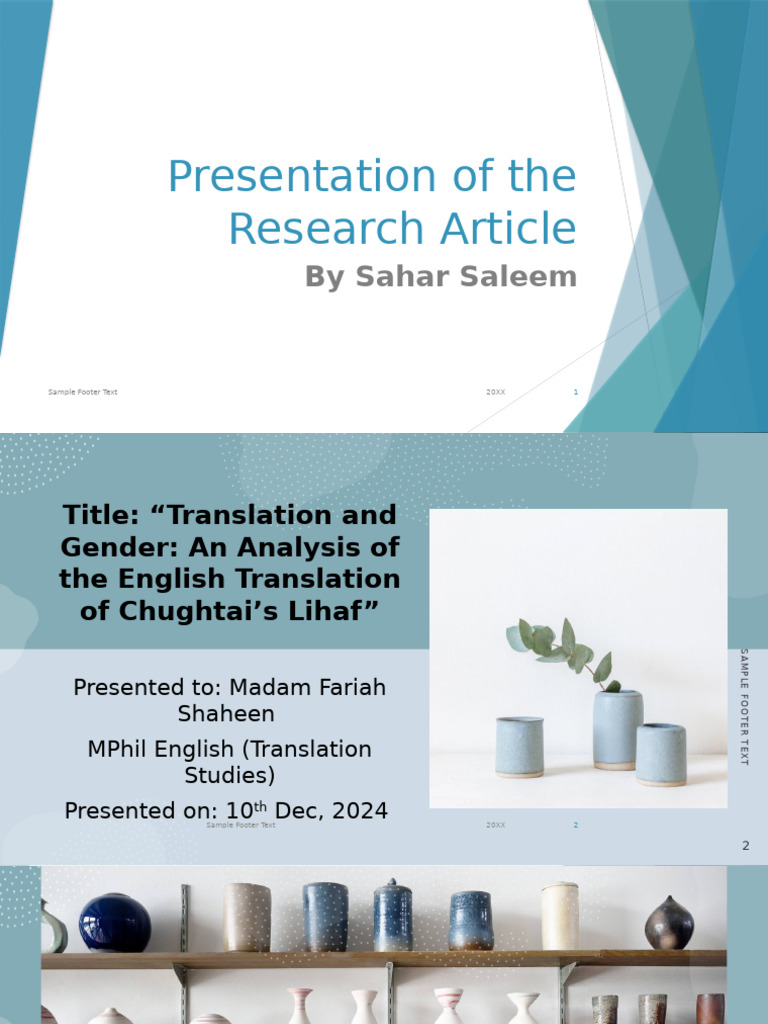 Presentation of The Research Article | PDF | Translations | Feminism