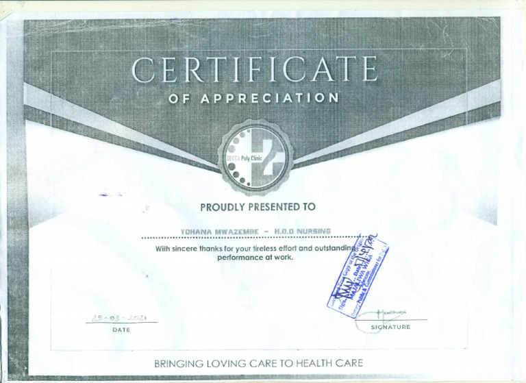 Cert. of appreciation | PDF