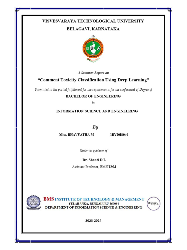 BHAVYATHA_TECHNICAL_SEMINAR_REPORT | PDF | Deep Learning | Machine Learning