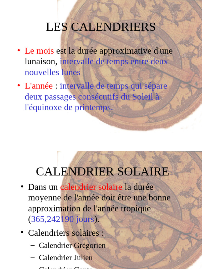 Calendriers | PDF