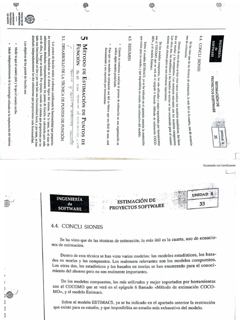 Apunte Teoría Inf 2 Estimación de Proyecto | PDF