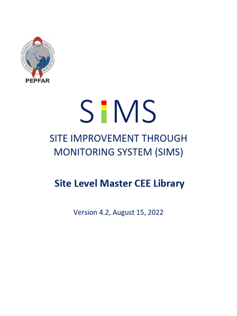 SIMS v4.2 Master Site Level CEE Library August 15 2022 FINAL | PDF ...