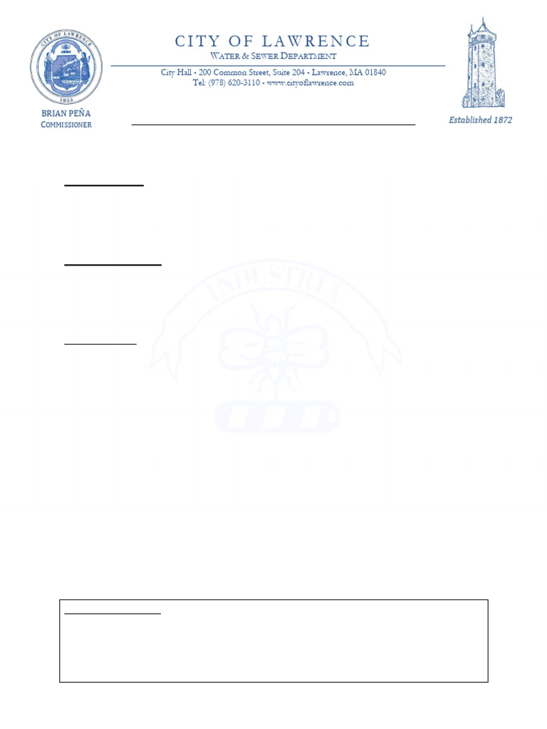 Application For Water Service PDF | PDF