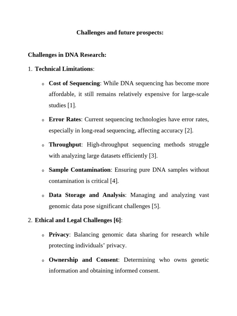 DNA Research: Challenges & Future Prospects | PDF | Dna Sequencing ...