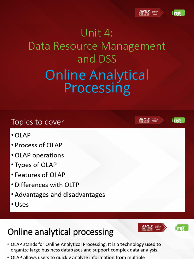 Unit4.6olap 177231 | PDF | Data Warehouse | Information Management