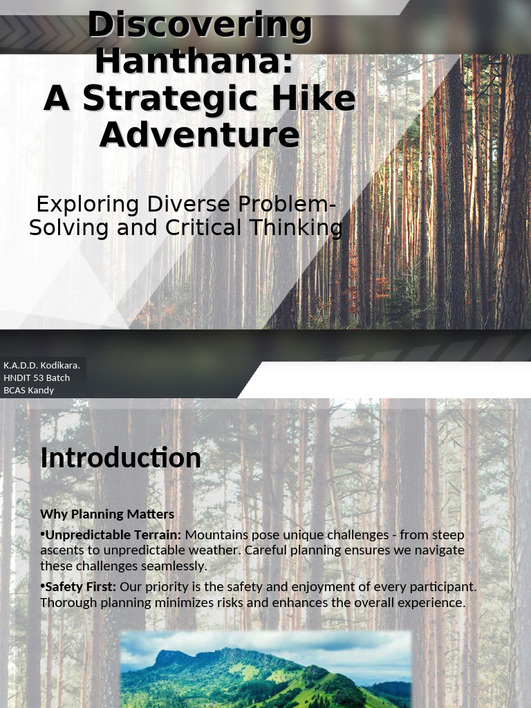 A Strategic Hike Adventure | PDF