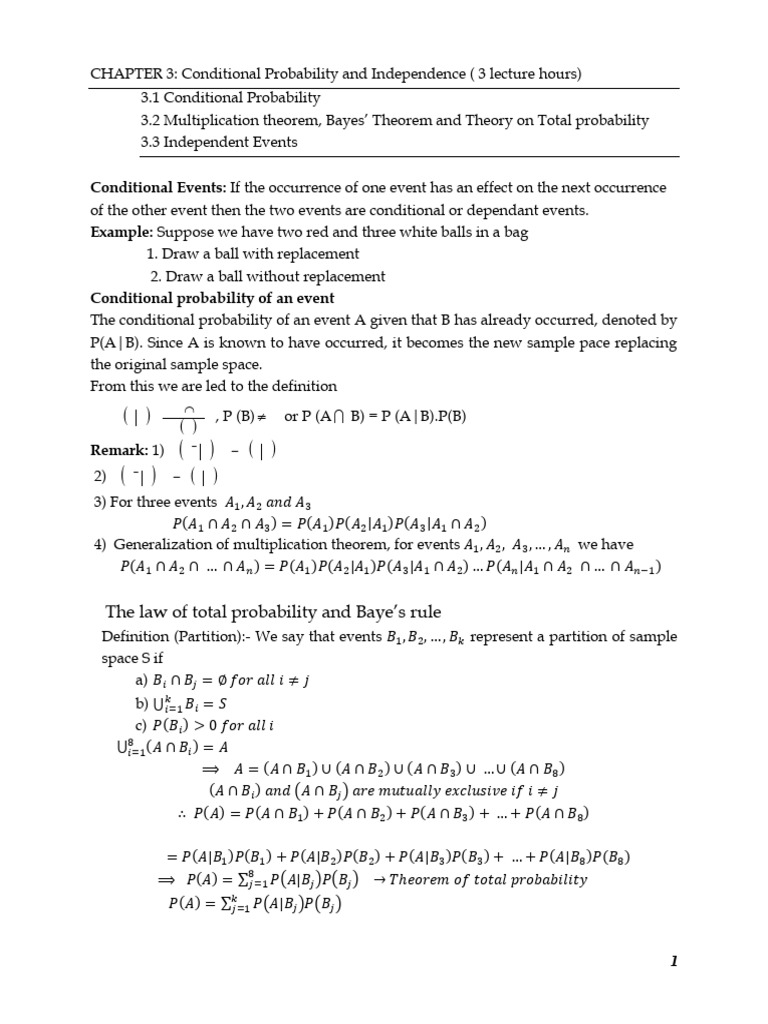 Conditional Probability and Independence | PDF | Probability | Applied Mathematics