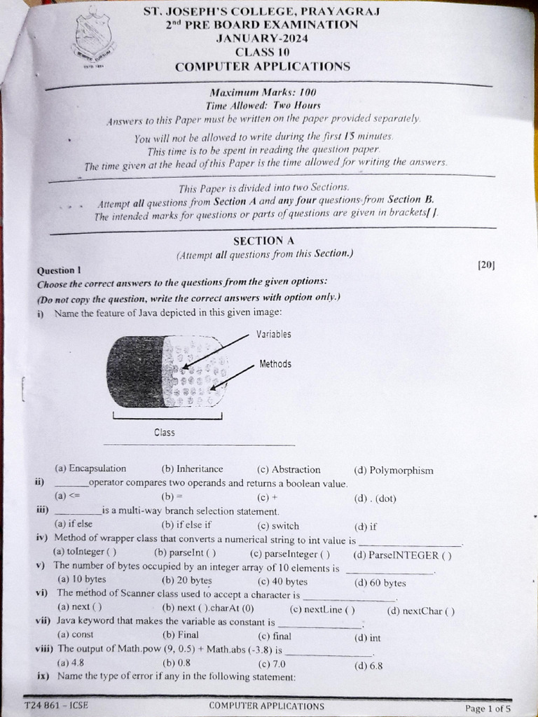 Pre Board 2 Computer QP | PDF