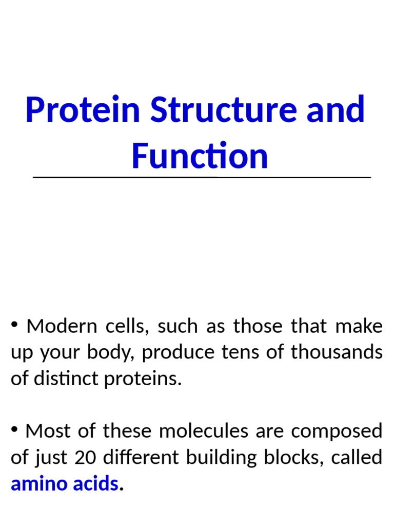 Protein Structure and Function | PDF | Protein Structure | Protein Folding