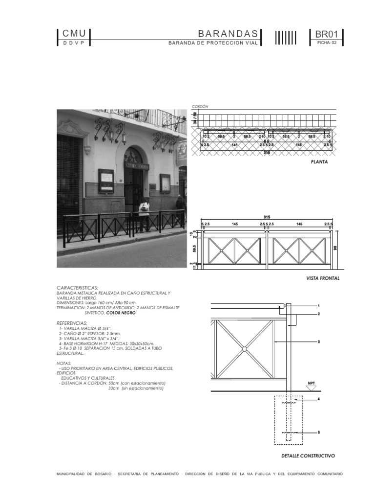 Detalle Baranda Metálica 90 cm | PDF