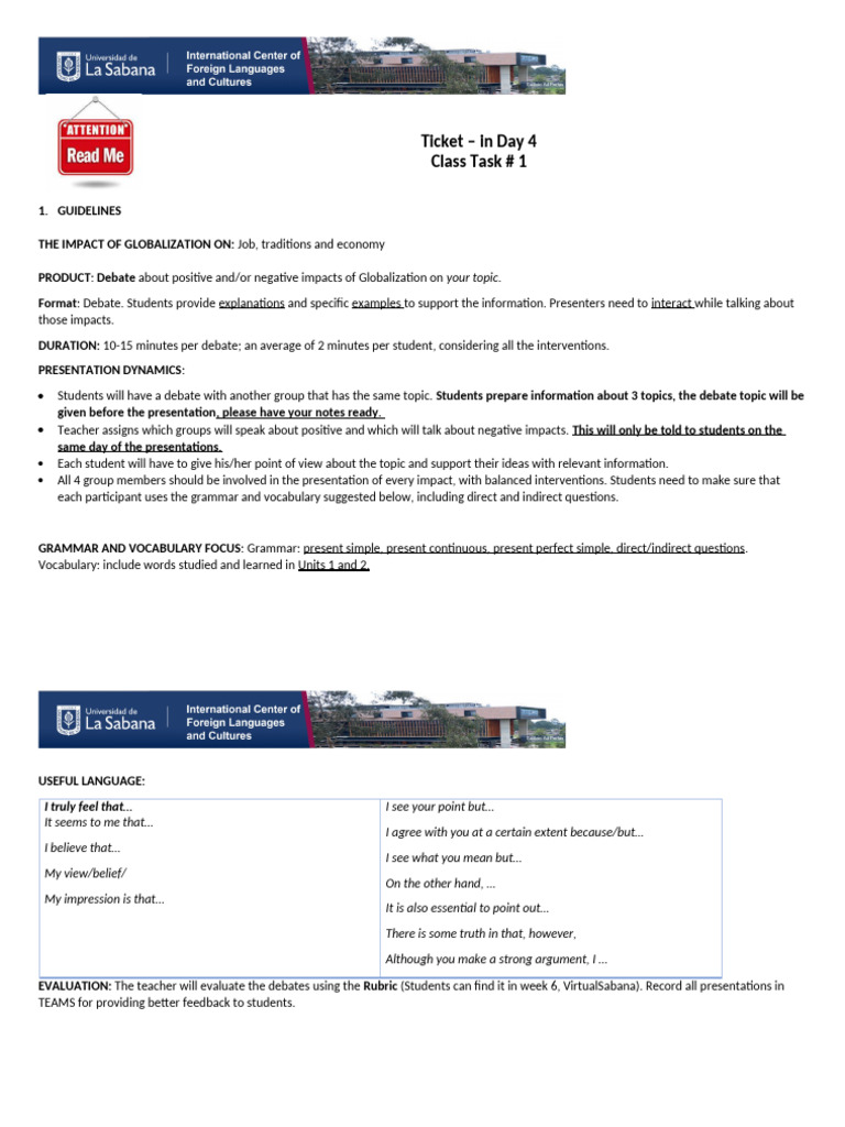 Ticket - in Day 4 Class Task 1 Guidelines and Class Work 2023-4 2 | PDF ...