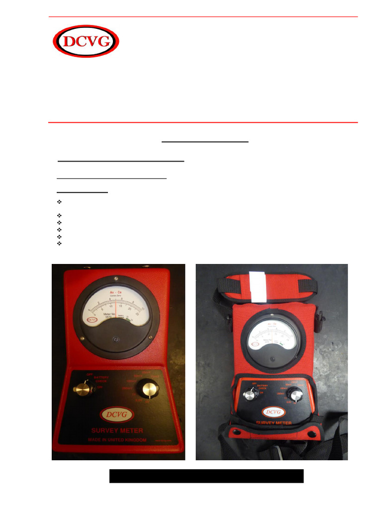 Technical Datasheet - Basic DCVG Set | PDF | Battery Charger | Ac Power ...