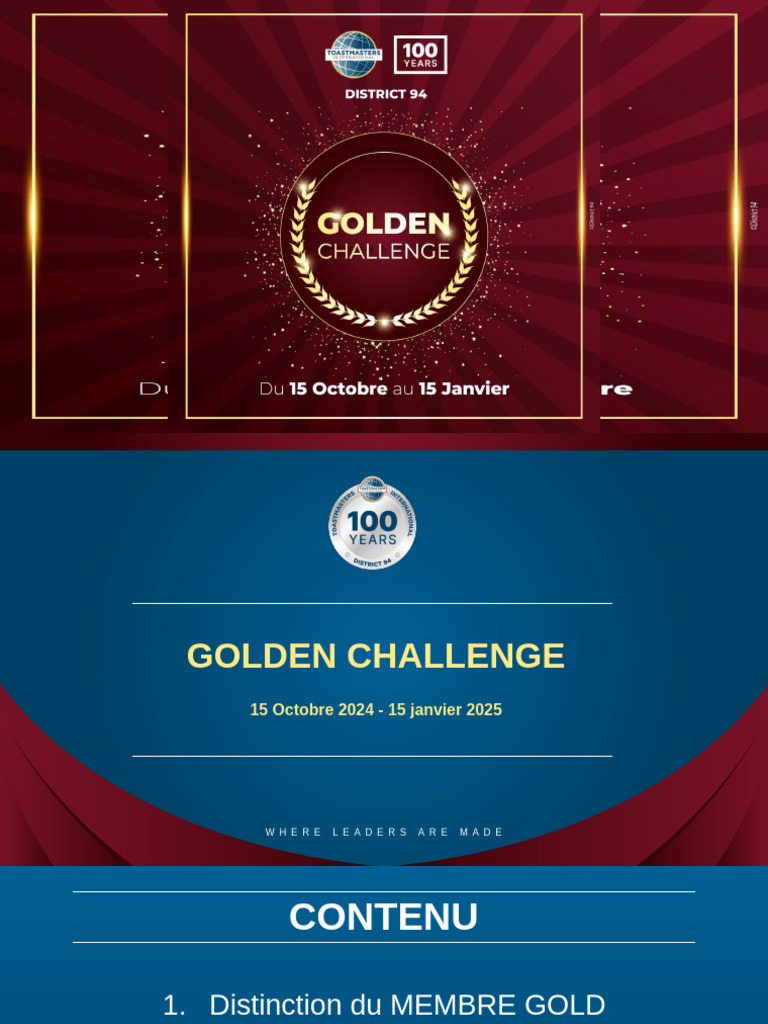Défis et Distinctions du Golden Challenge | PDF