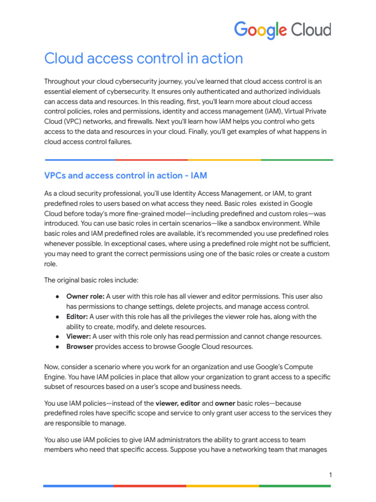 Cloud access control in action | PDF | Access Control | Computer Network