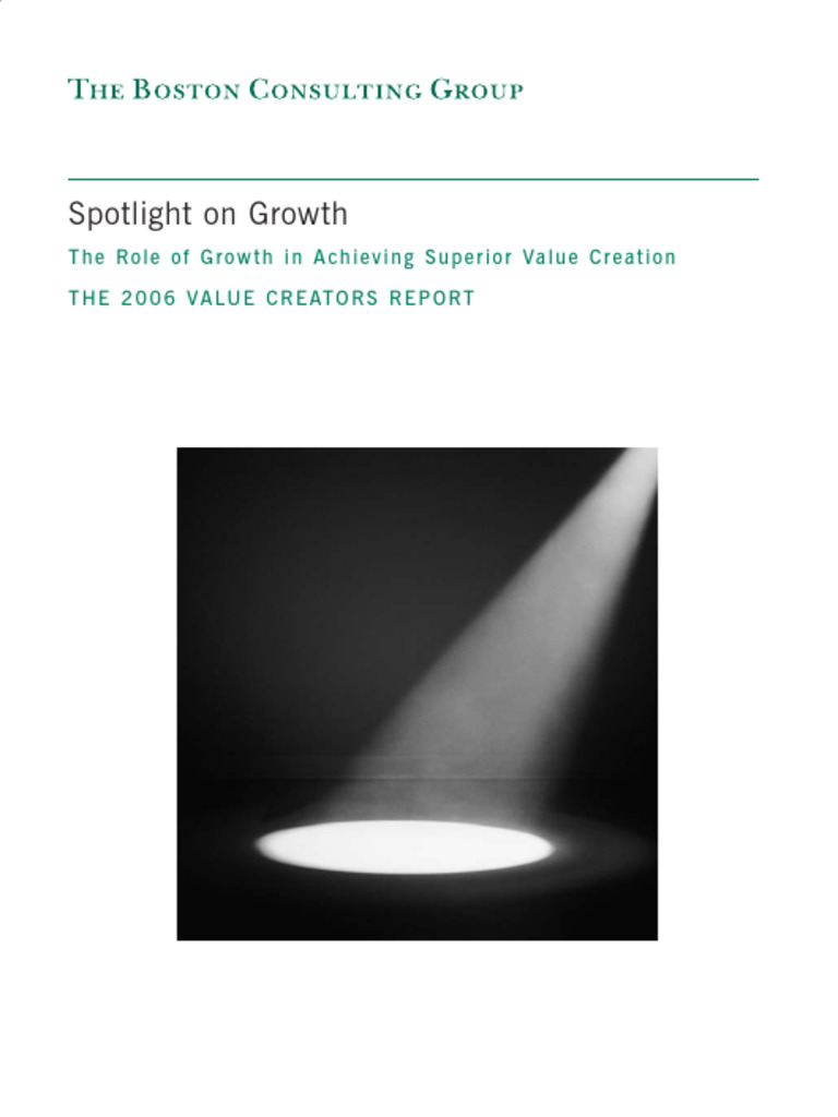 BCG - The Role of Growth in Achieving Superior Value Creation | PDF ...