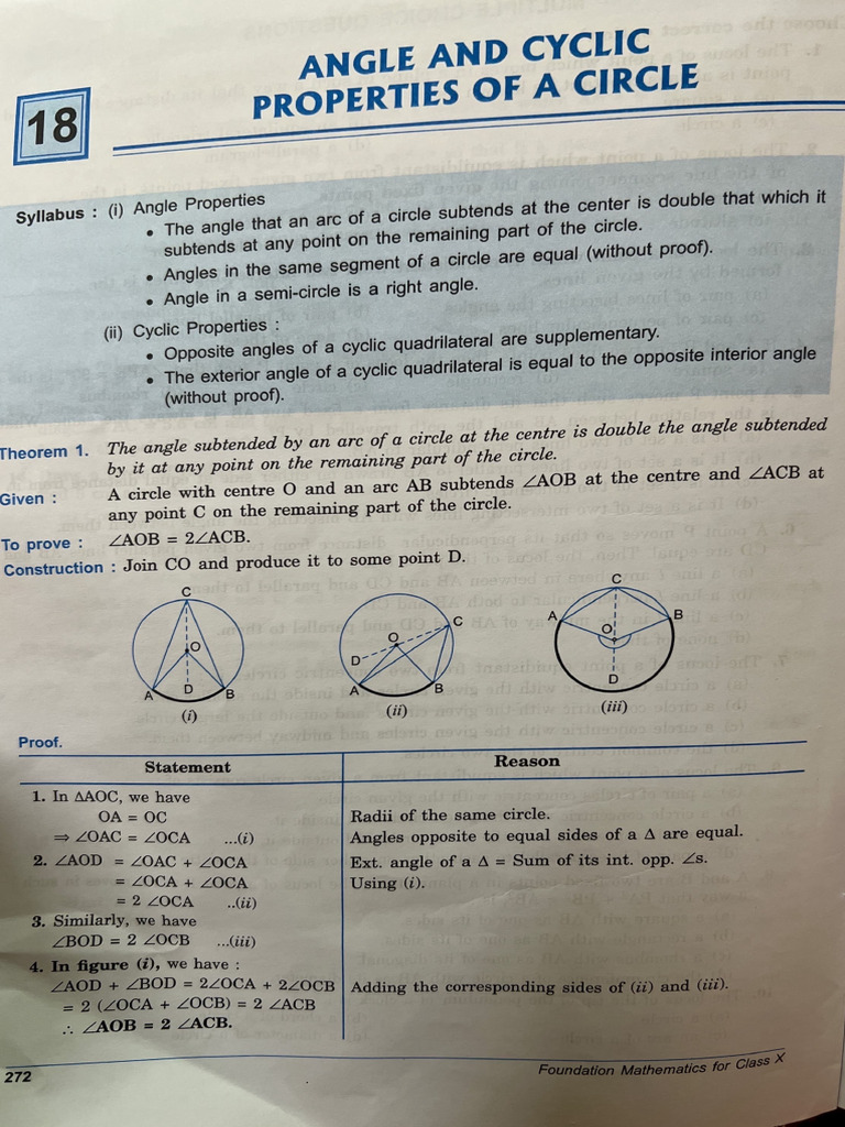 Angle and Cyclic Properties of A Circle | PDF