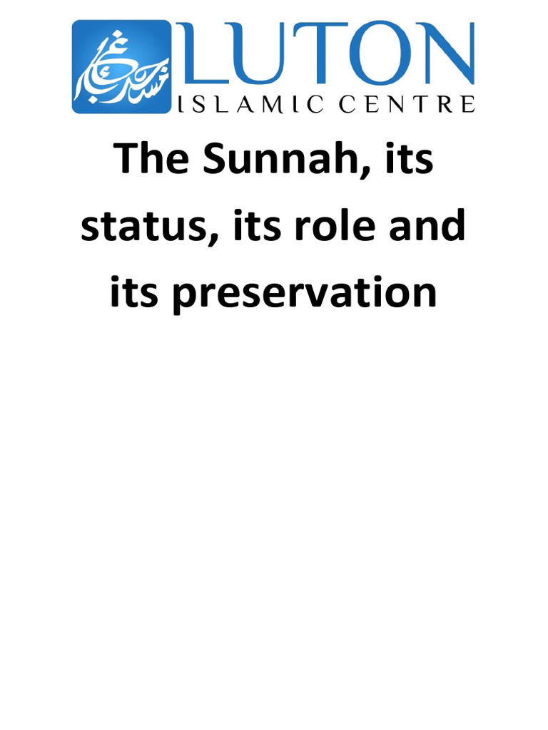 The Sunnah Its Status Its Role and Its Preservation | PDF | Hadith ...