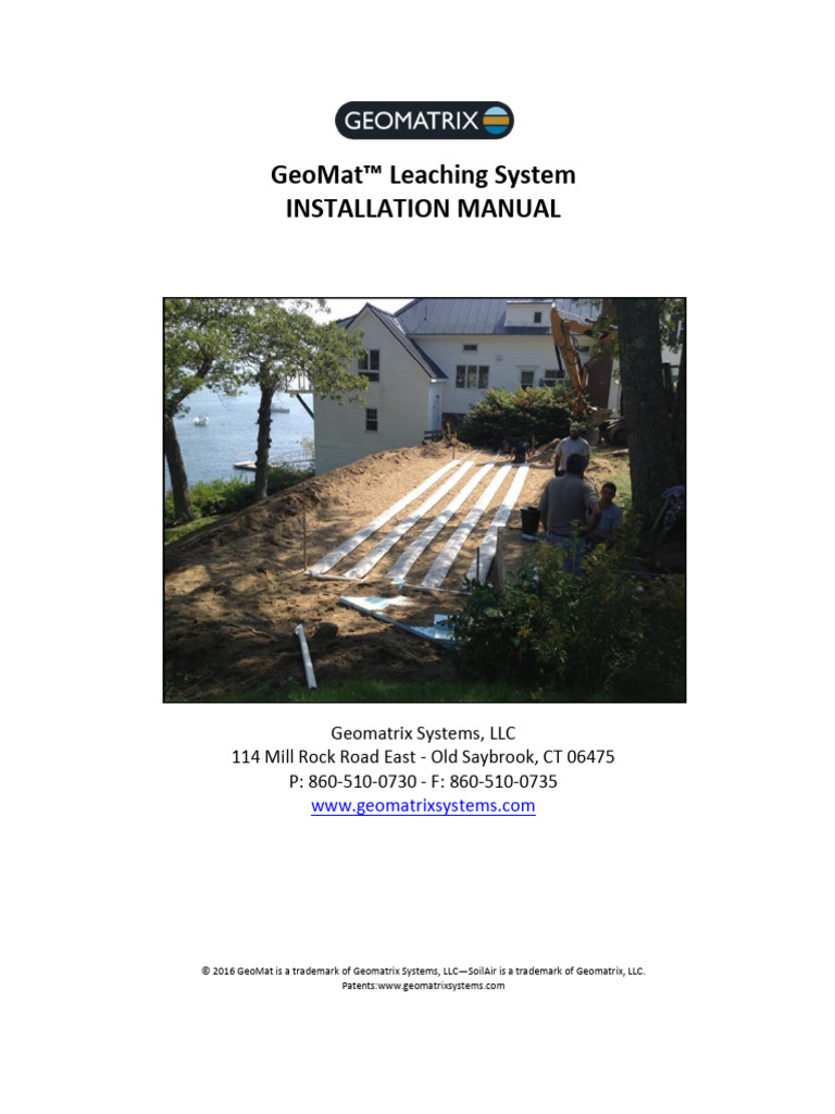 Geomat Installationmanual | PDF | Pipe (Fluid Conveyance) | Sewage ...