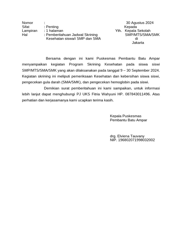 Surat Pemberitahuan | PDF