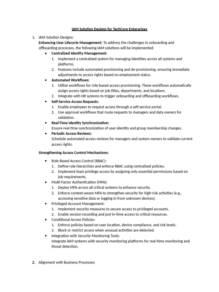 Designing IAM Solutions For TechCorp | PDF | Computer Security | Security