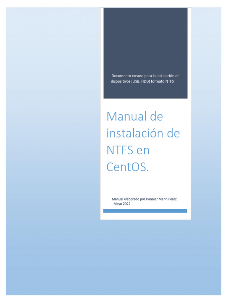 Instala NTFS en CentOS | PDF | Archivo de computadora | Disco duro