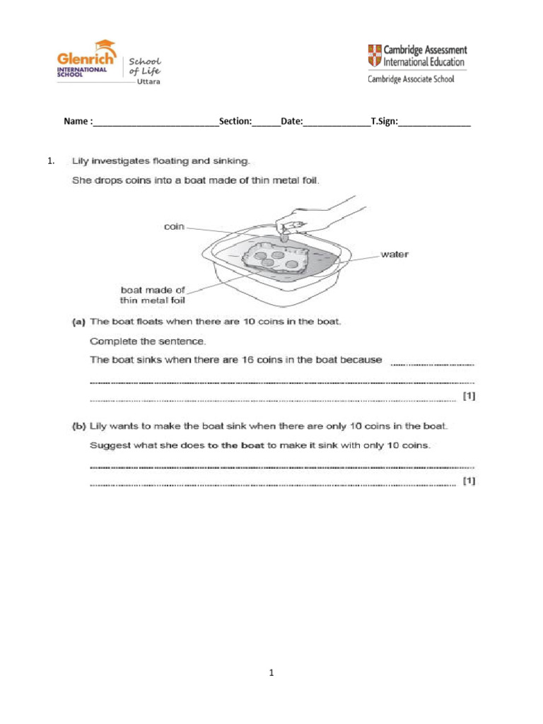 Grade 5 Science Mid Term HW 2024-25 | PDF