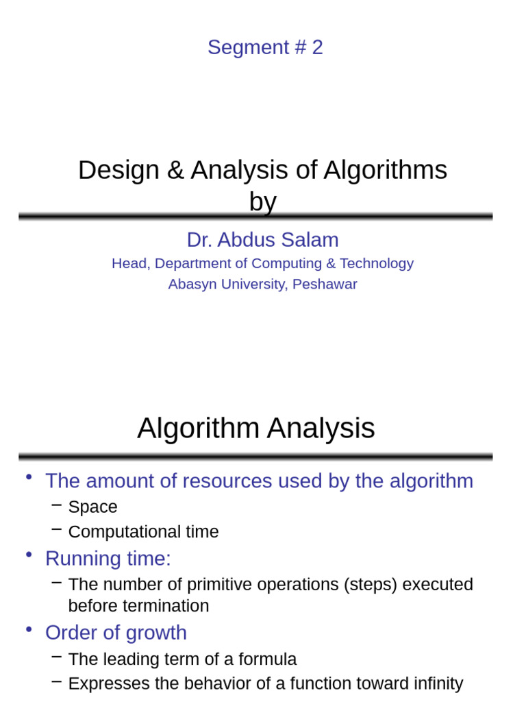 AoA-Segment-2 Asymptotic Notation | PDF | Logarithm | Time Complexity
