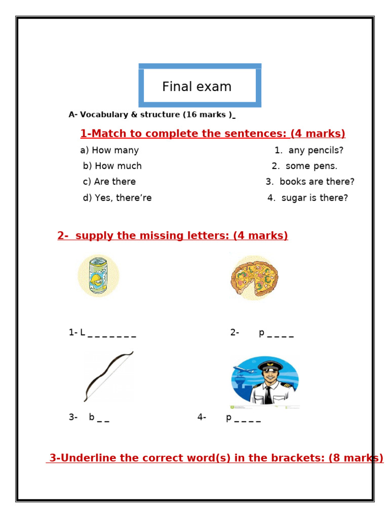 Final Exam: Vocabulary & Comprehension | PDF