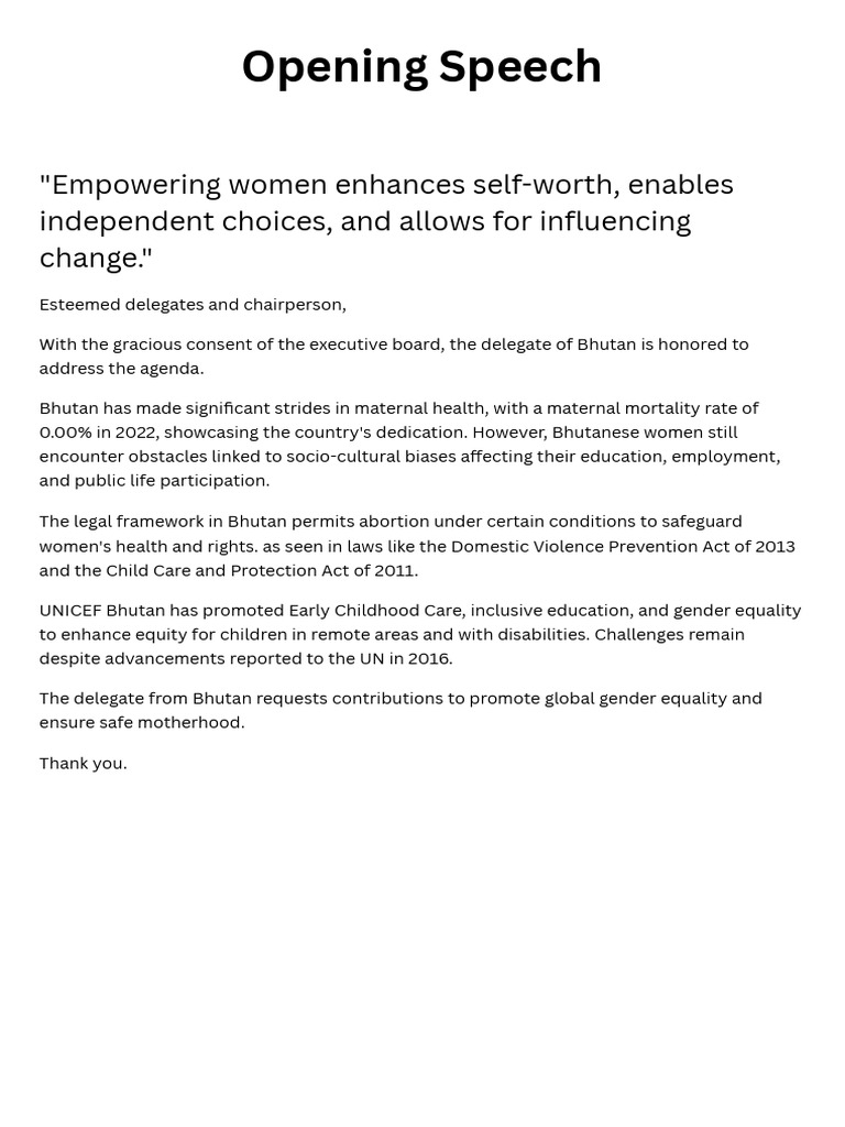 Opening Speech | PDF