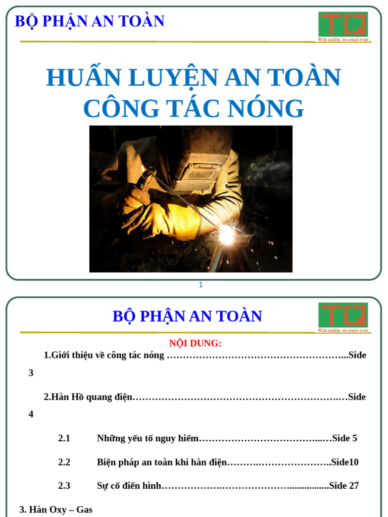 SLIDE .An Toan Han Dien - Han Cat Oxy Gas Acetylene | PDF