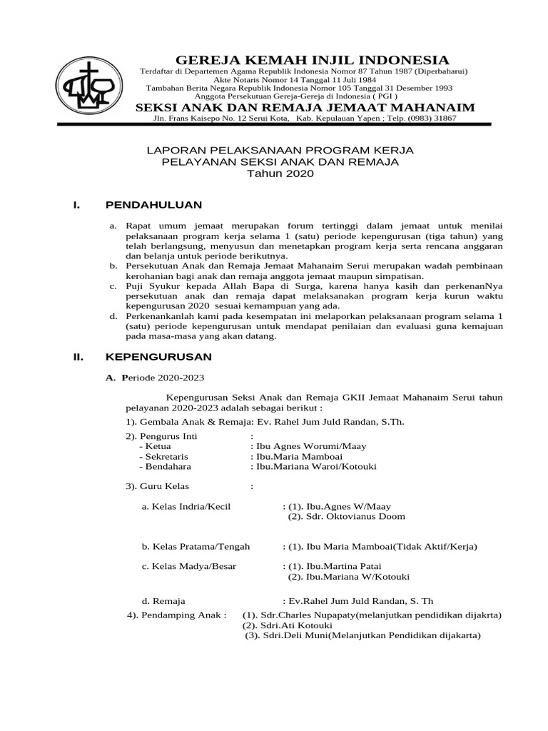 laporan SM REJ PERIODE 2020-2021 | PDF
