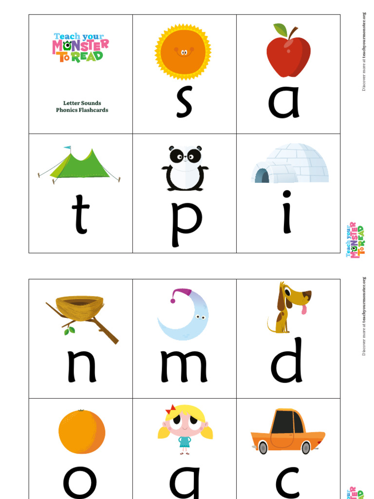 Letter Sound Flashcards - 6 Per Page Set | PDF