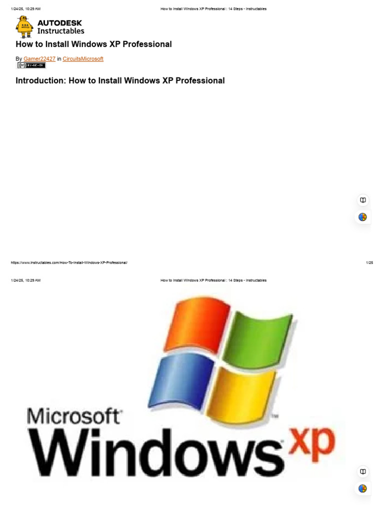 How To Install Windows XP Professional - 14 Steps - Instructables | PDF | Booting | Button ...