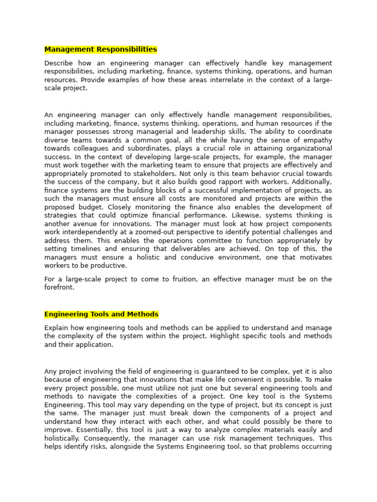 Engineering Management | PDF | Engineering | Marketing