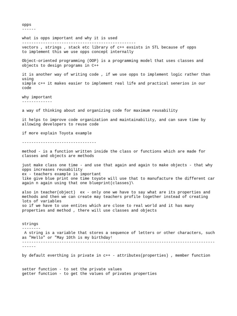 OOP Notes (cpp) | PDF | Inheritance (Object Oriented Programming ... OOP Notes (cpp) | PDF | Inheritance (Object Oriented Programming ...