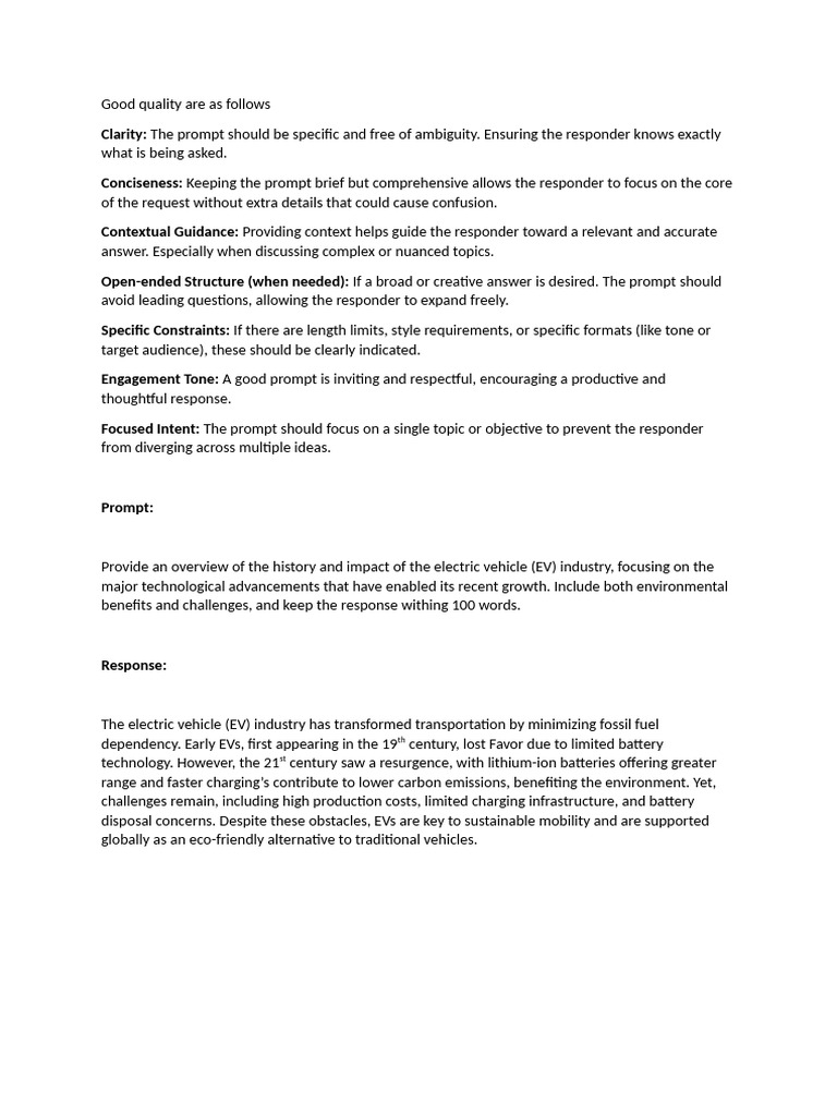 Good Quality Are As Follows | PDF | Electric Vehicle | Artificial ...