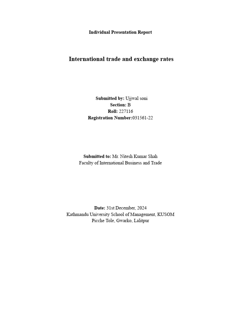 International Trade and Exchange Rate | PDF | Exchange Rate | Inflation