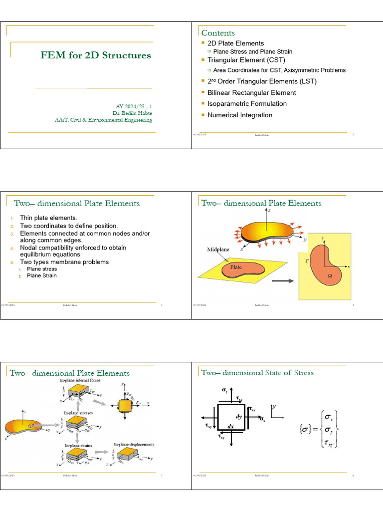 FEM Concepts Part 2 (2D) | PDF | Stress (Mechanics) | Finite Element Method